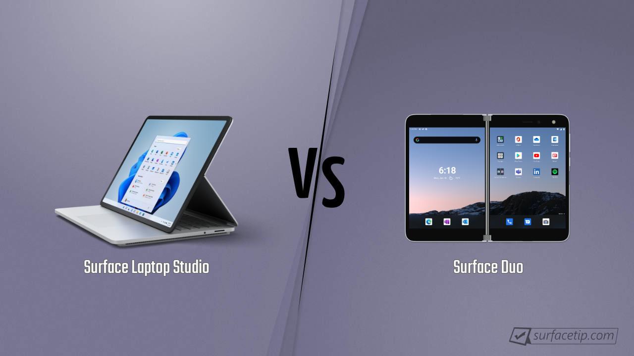 Surface Laptop Studio vs. Surface Duo - Detailed Specs Comparison