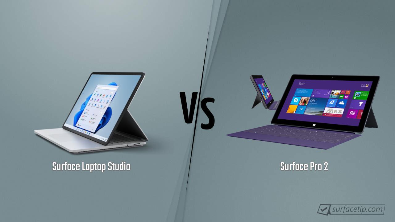 Surface Laptop Studio vs. Surface Pro 2 - Detailed Specs Comparison