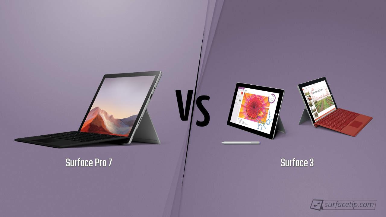 Surface Pro 7 vs. Surface 3 - Detailed Specs Comparison