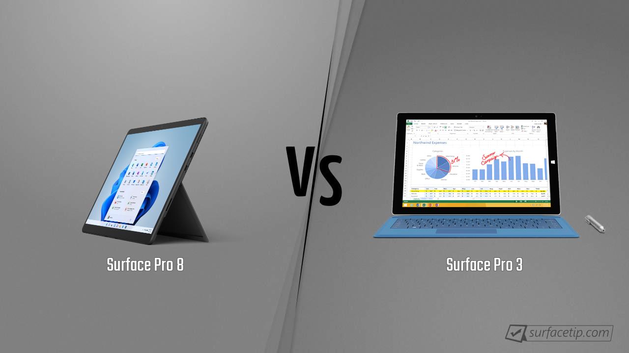 Surface Pro 8 vs. Surface Pro 3 - Detailed Specs Comparison