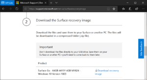 Surface Go Tip: How to download the official recovery image - SurfaceTip