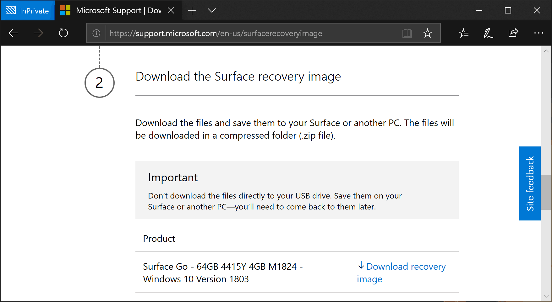 Surface Go Tip: How to download the official recovery image - SurfaceTip