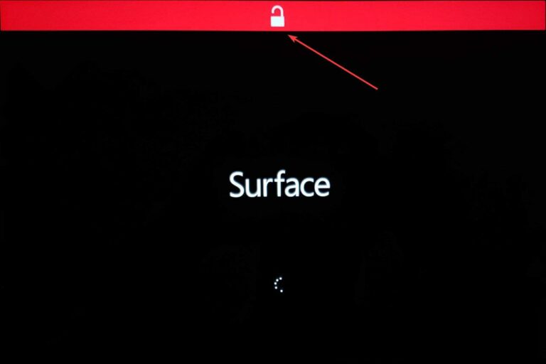How to Get Rid of Red Bar with Unlocked Lock Icon from Surface Boot ...